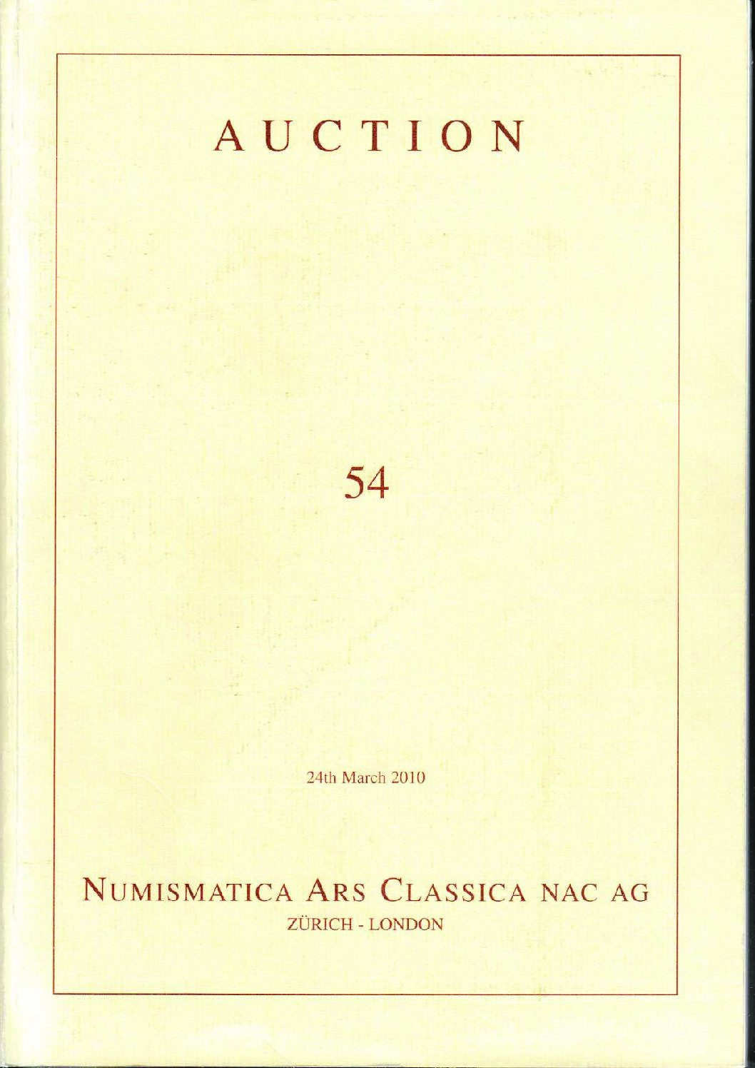 Auction 54 - Numismatica Ars Classica NAC AG