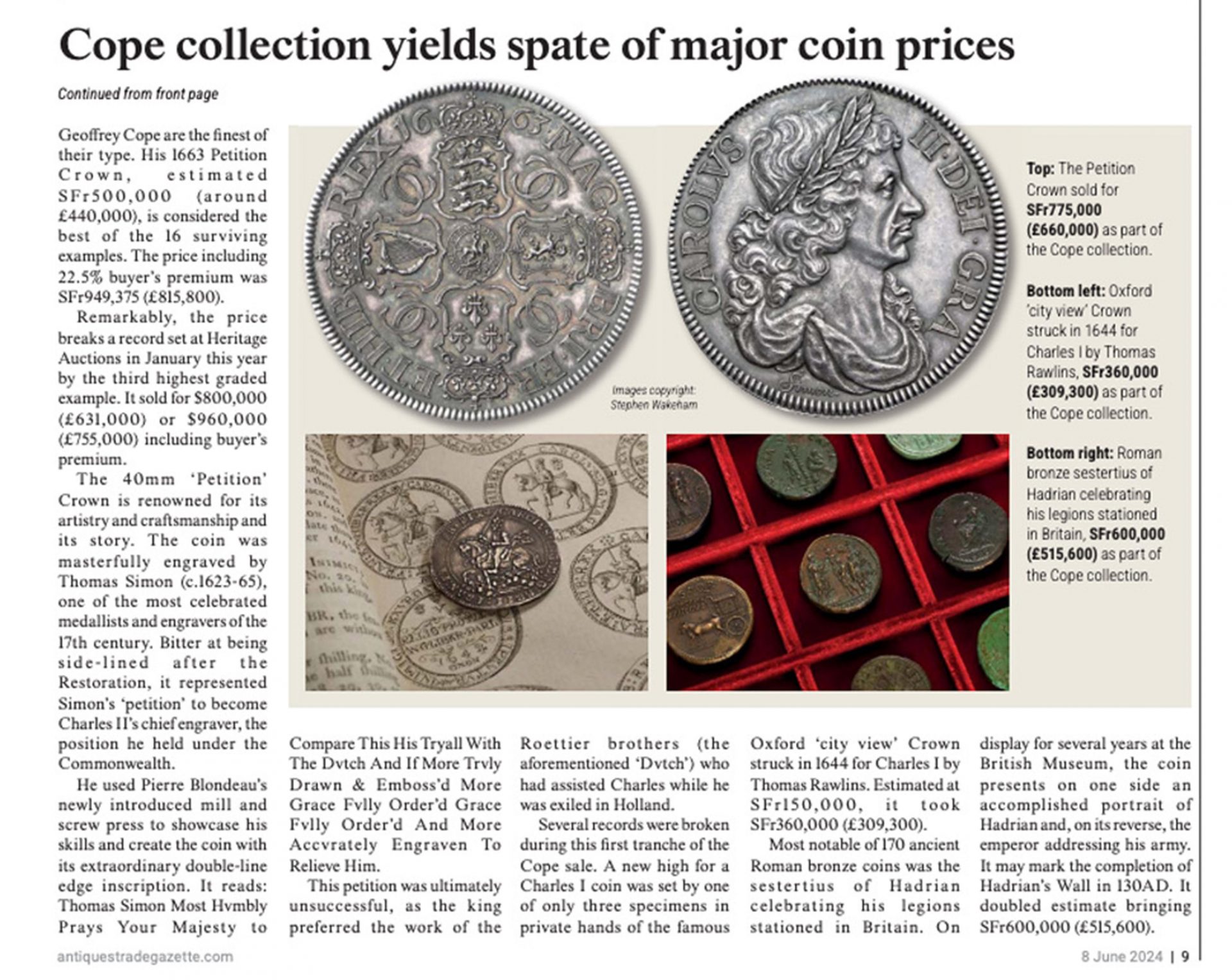 Antiques Trade Gazette: Cope Collection yields spate of major coin ...